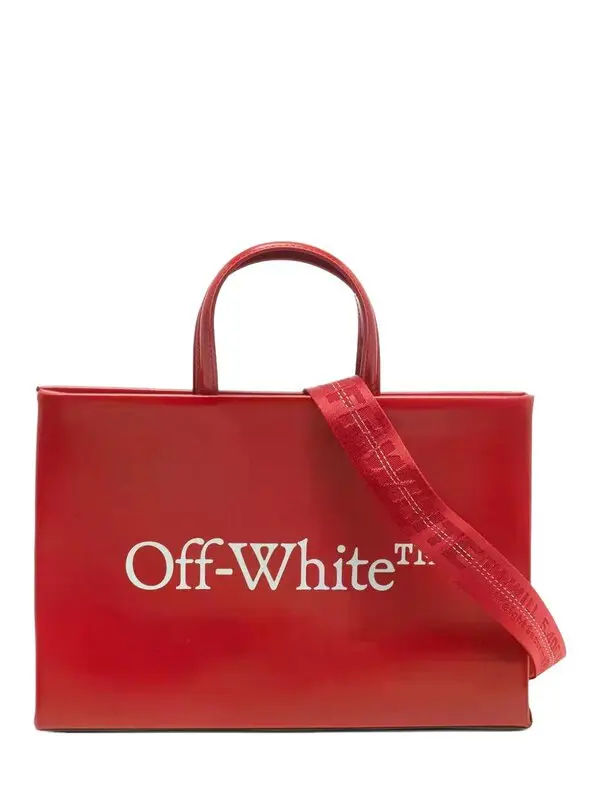 Off-White Logo Print Tote Bag - Red