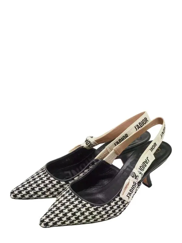 Dior J'adior Houndstooth Slingback Pumps - Black