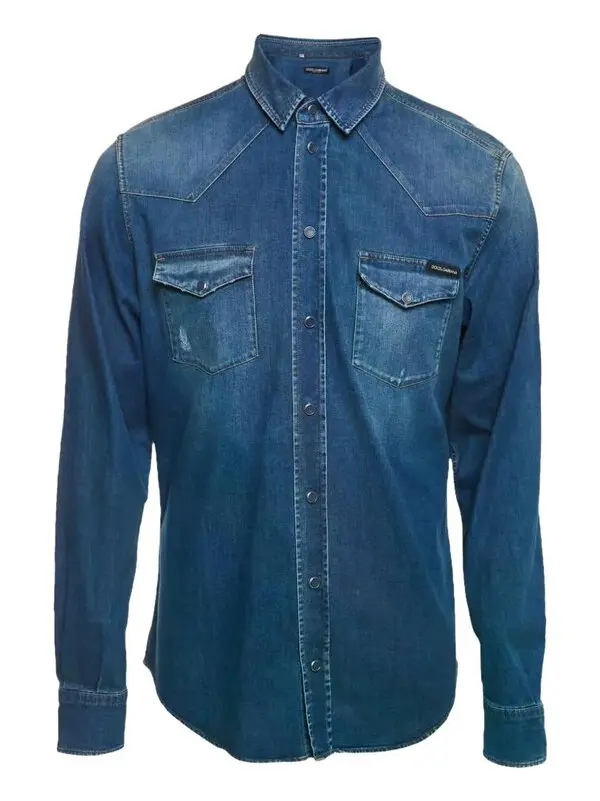 Dolce & Gabbana Chambray Button-down Shirt - Blue