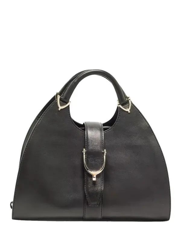 Gucci Stirrup Leather Tote Bag - Black