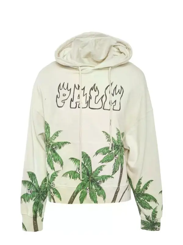 Palm Angels Skull Print Hoodie - Neutrals