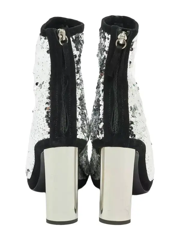 GIUSEPPE ZANOTTI Sequined Ankle Boots - Silver