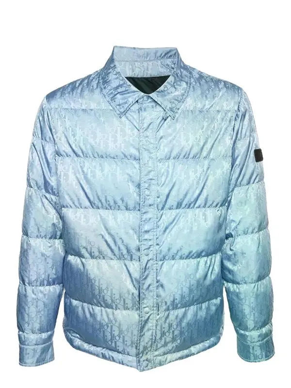 Dior 2019 Oblique Jacquard Puffer Jacket - Blue
