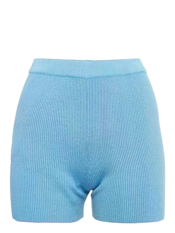 Jacquemus Ribbed Knit High-waisted Shorts - Blue