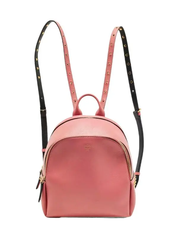 Mcm Stud-embellished Leather Backpack - Pink