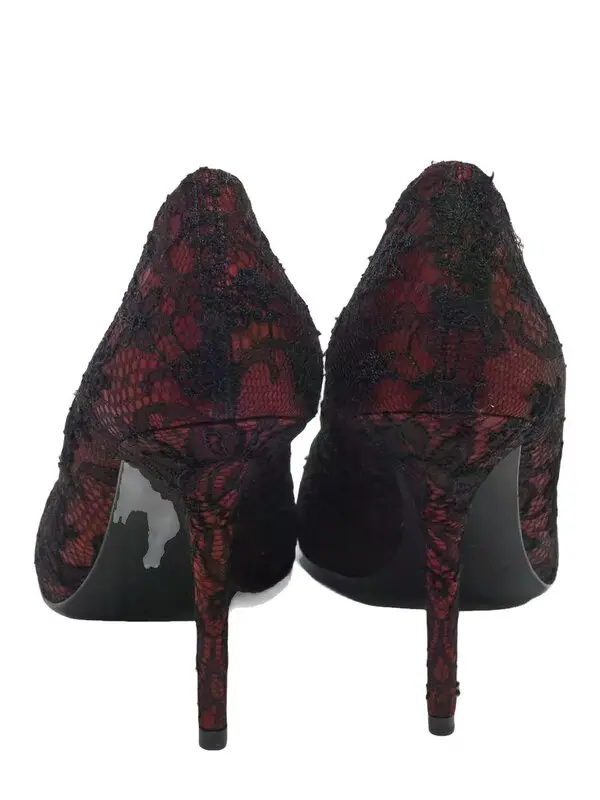 Dolce & Gabbana Lace Peep-toe Pumps - Red