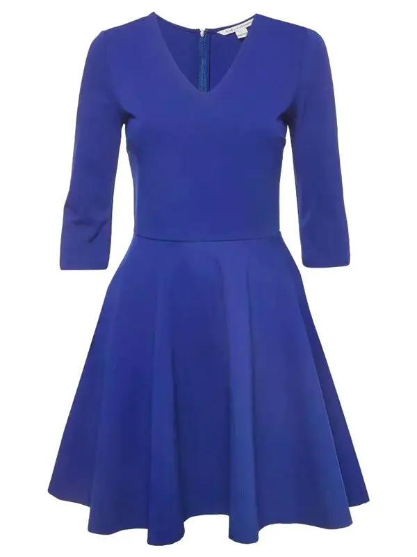 Diane Von Furstenberg Jeannie Flared V-neck Dress - Blue