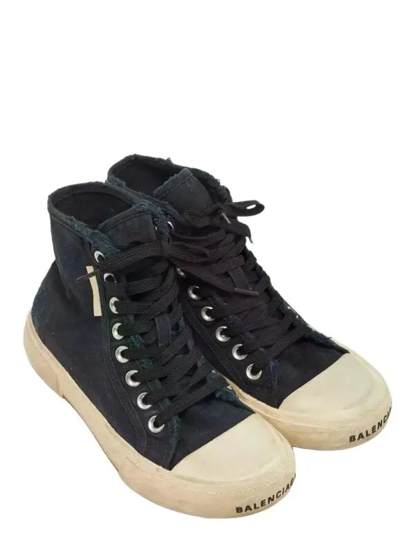 Balenciaga High-top Canvas Distressed Sneakers - Blue