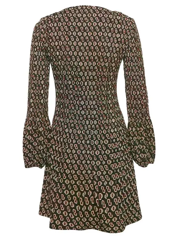 Maje Logo Pattern Midi Dress - Black