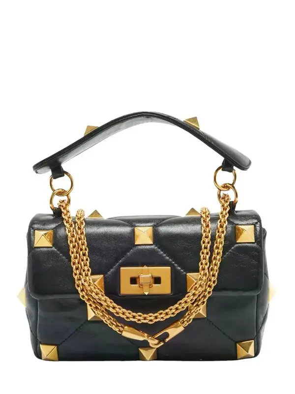 Valentino Garavani Roman Stud-embellished Shoulder Bag - Black