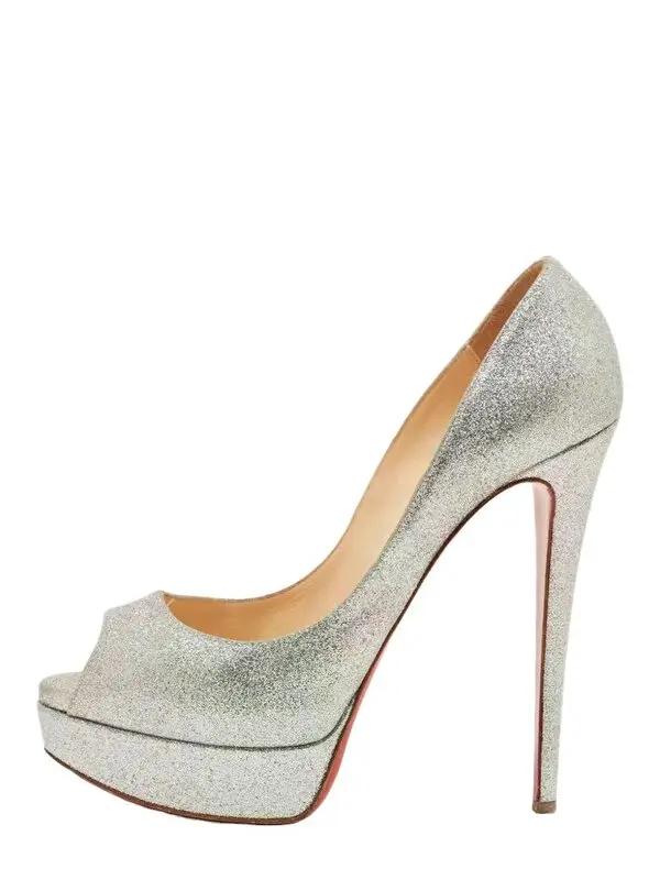 CHRISTIAN LOUBOUTIN Very Privé Peep-toe Pumps - Silver