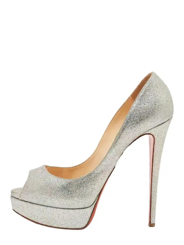 CHRISTIAN LOUBOUTIN Very Privé Peep-toe Pumps - Silver