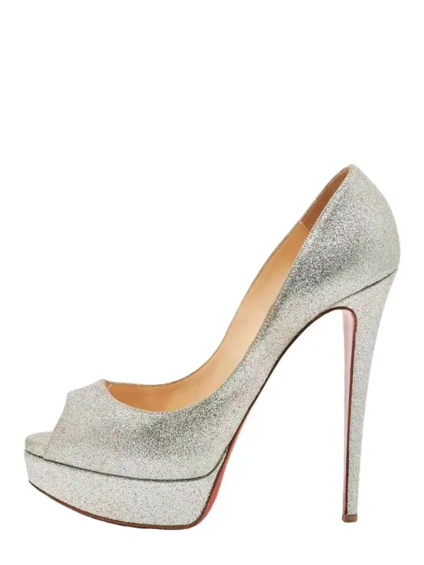 CHRISTIAN LOUBOUTIN Very Privé Peep-toe Pumps - Silver