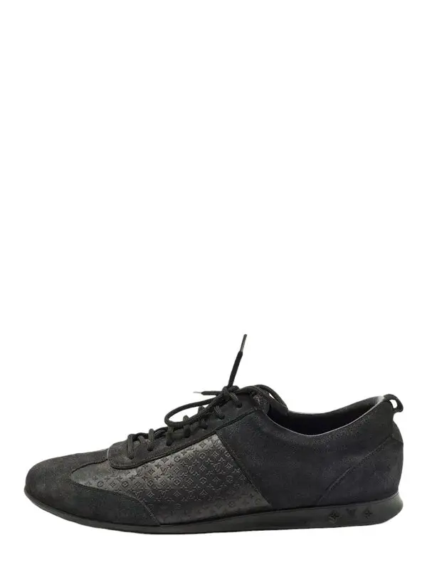 LOUIS VUITTON Monogram Embossed Panelled Sneakers - Black