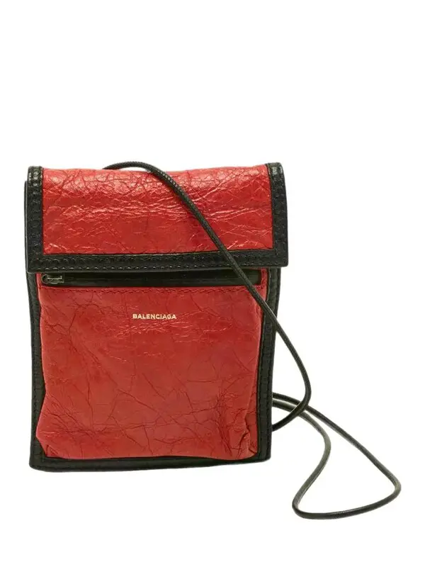 Balenciaga Explorer Leather Crossbody Bag - Red