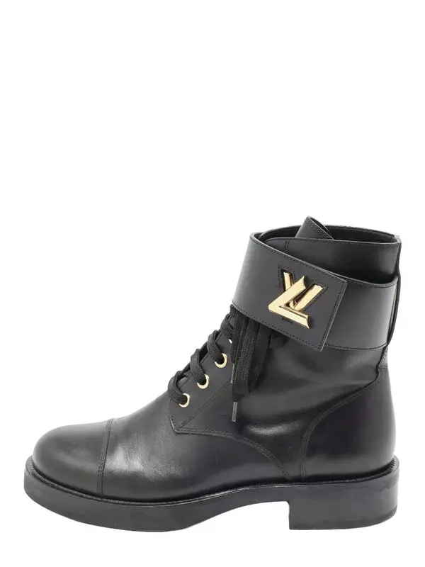 LOUIS VUITTON Flat Ranger Combat Boots - Black