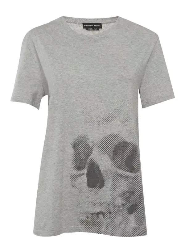 Alexander McQueen Skull Print Jersey T-shirt - Grey