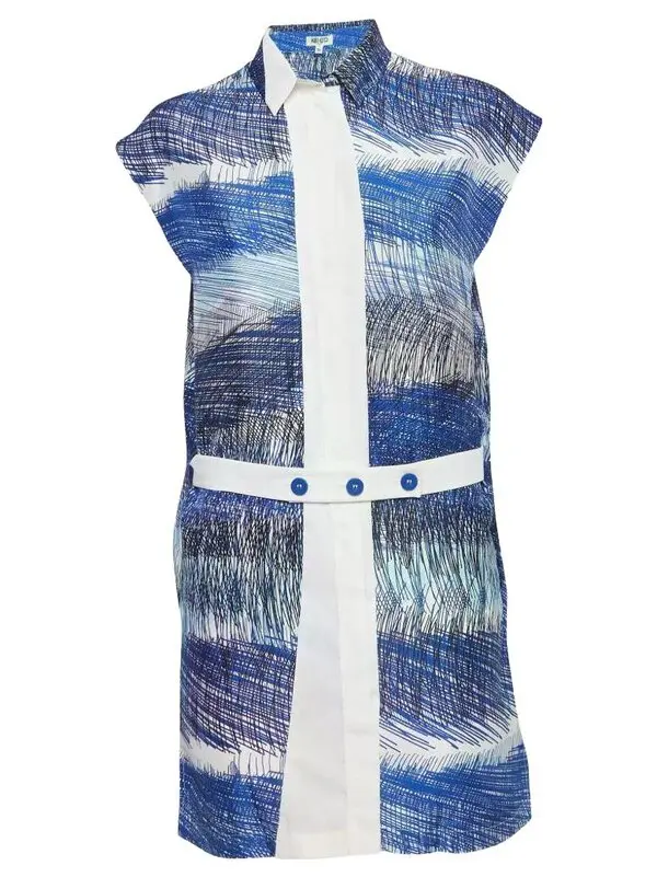 Kenzo Abstract Print Mini Shirt Dress - Blue