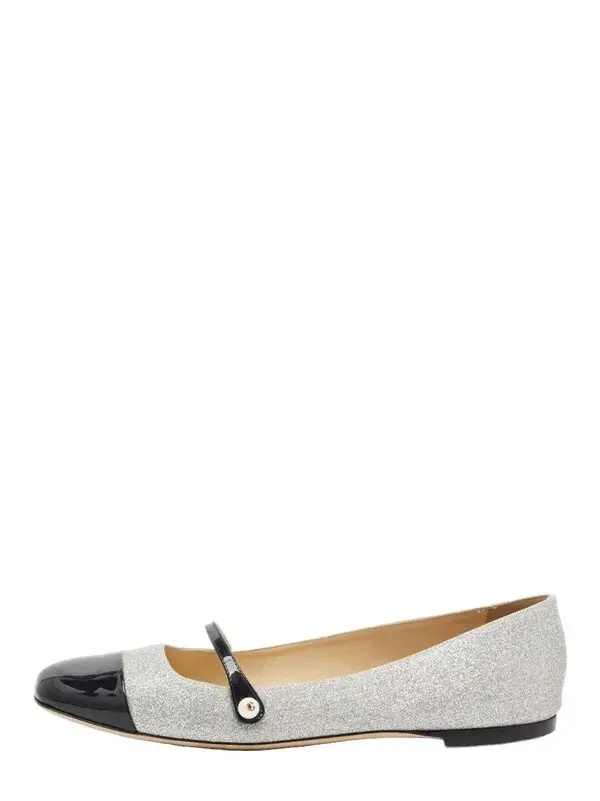 JIMMY CHOO Elisa Glitter Ballet Flats - Silver