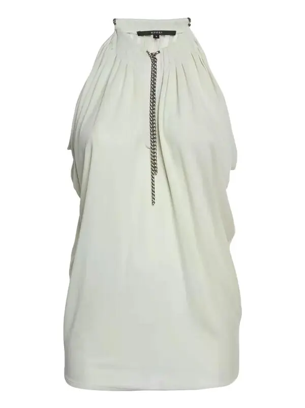 Gucci Chain-detail Halter Neck Sleeveless Blouse - Grey