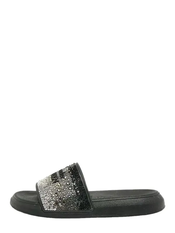 Alexander McQueen Crystal-embellished Slides - Black