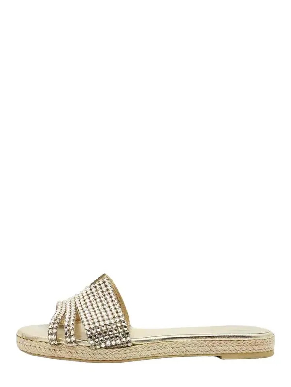 GINA Embellished Crystal Sandals - Gold