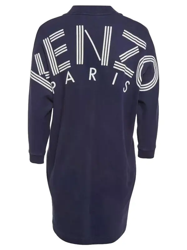 Kenzo V-neck Logo-print Mini Dress - Blue