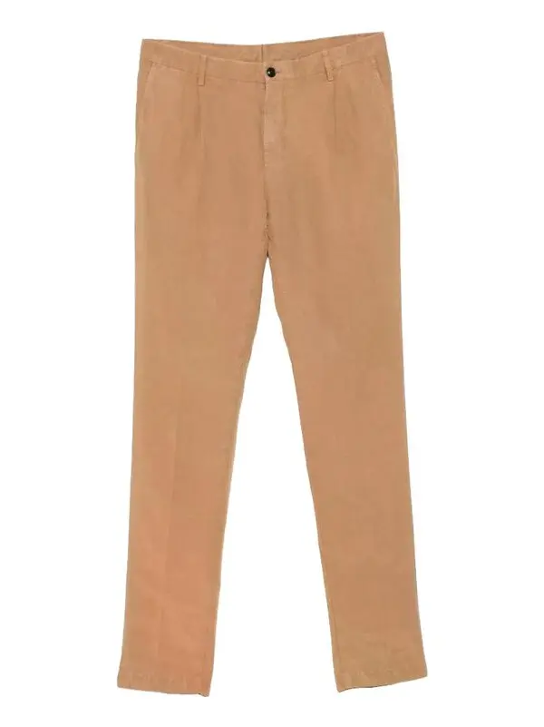 Pal Zileri Pleated-front Slim-fit Chinos - Brown