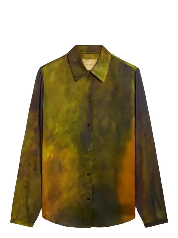 Momoni Meudon Shirt With Mother-of-pearl Buttons - Green