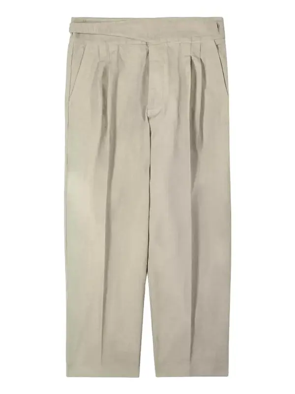 Patrizia Pepe Tailored Pleated Cotton Pants - Neutrals