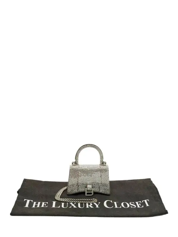 Balenciaga Hourglass Crystal Tote Bag - Silver