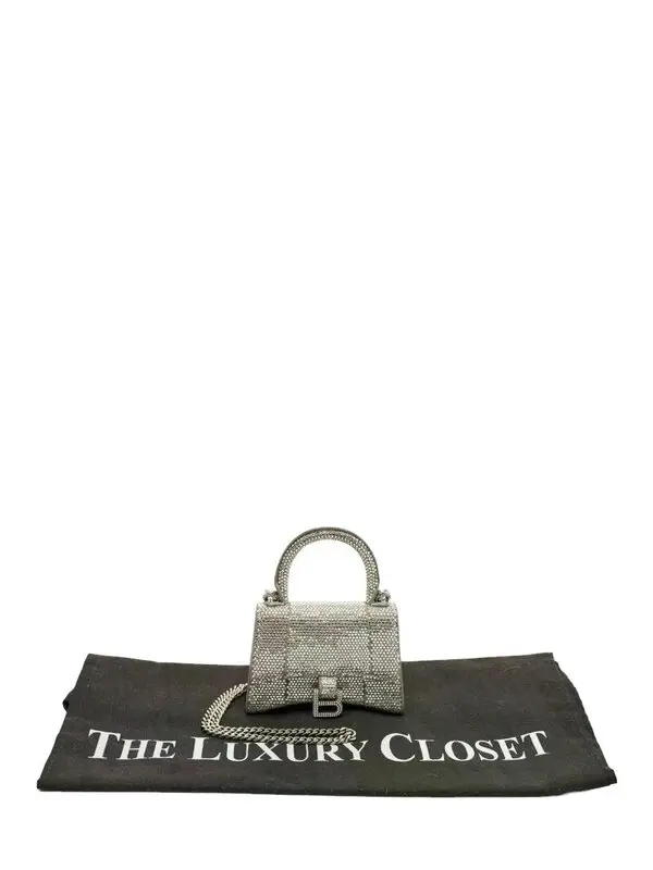 Balenciaga Hourglass Crystal Tote Bag - Silver