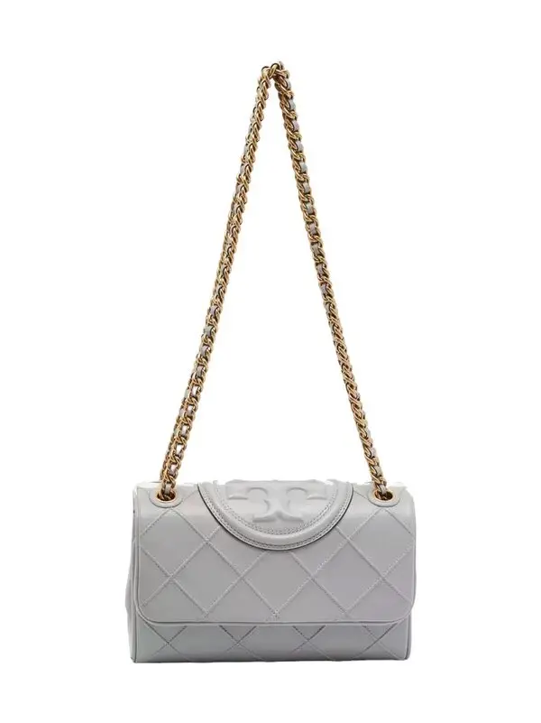 Tory Burch Small Fleming Quilted Shoulder Bag - Grey