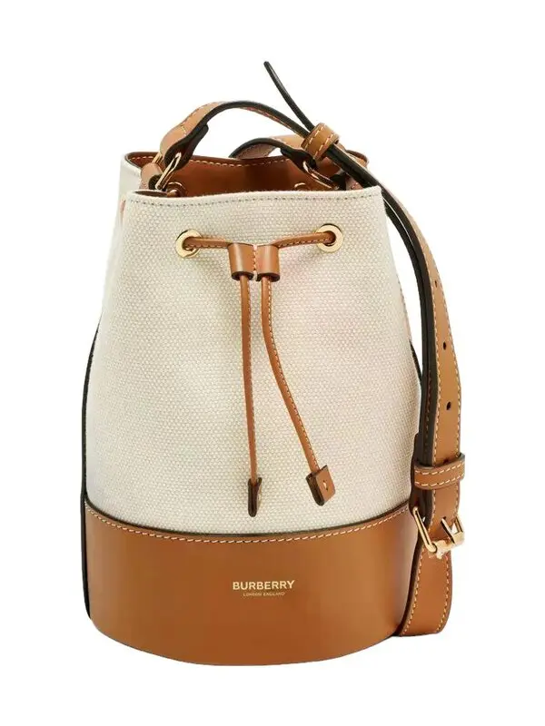 Burberry Canvas Leather Bucket Bag - Neutrals