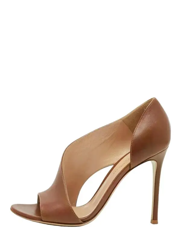 GIANVITO ROSSI Open-toe Cut-out Ankle Boots - Brown