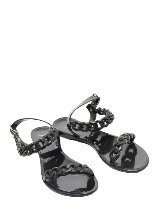 Givenchy Chain-link Flat Sandals - Black