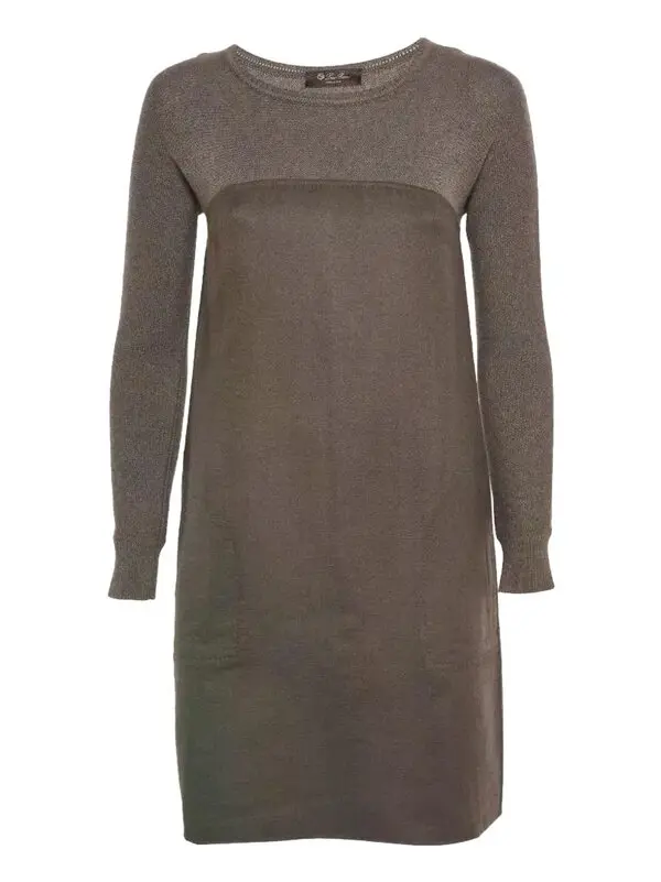 Loro Piana Long-sleeved Felt Mini Dress - Grey