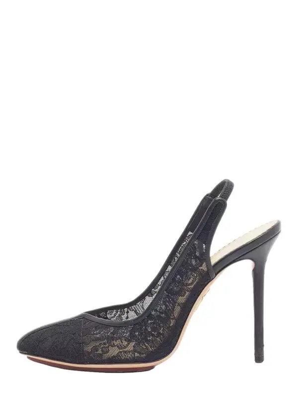 CHARLOTTE OLYMPIA Lace Slingback Pumps - Black