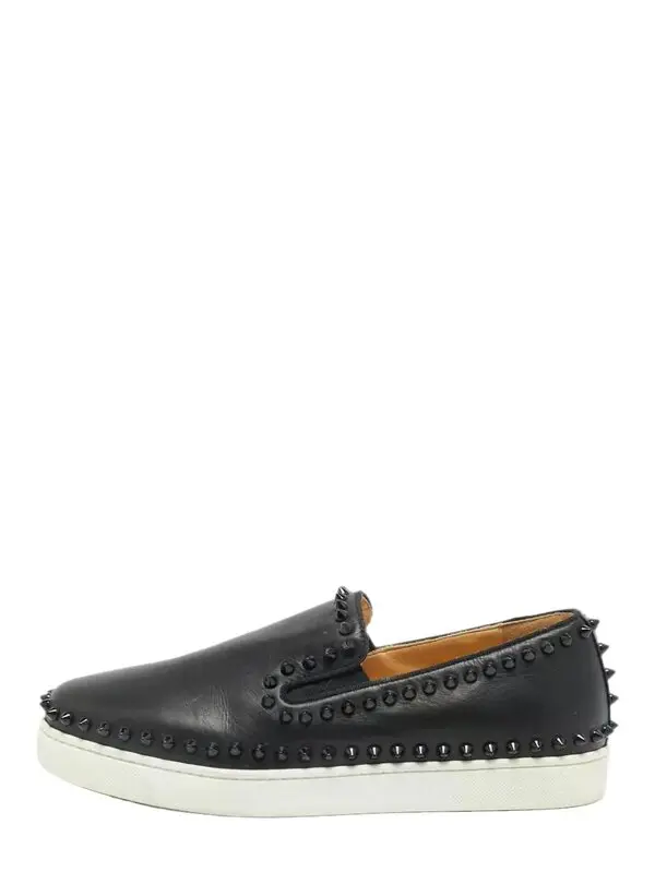 CHRISTIAN LOUBOUTIN Pik Boat Signature Spike Detailing Slip-on Sneakers - Black