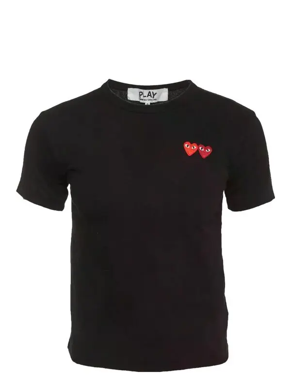 Comme Des Garçons Play Heart Embroidered T-shirt - Black
