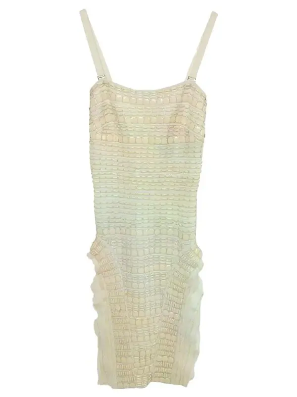 Herve Leger Armadillo Sequin-embellished Mini Dress - Neutrals