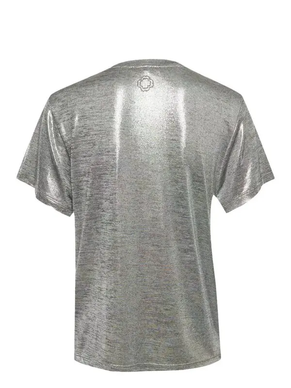 Maje Lamé Jersey T-shirt - Silver