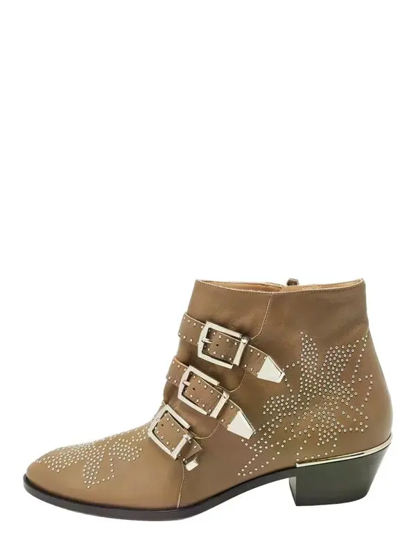Chloé Susanna Buckled Ankle Boots - Brown