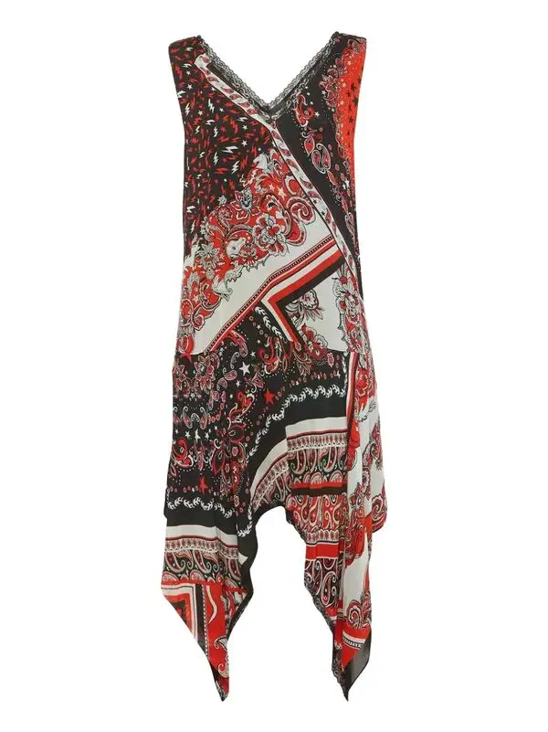 Just Cavalli Printed Asymmetric Dress - Red