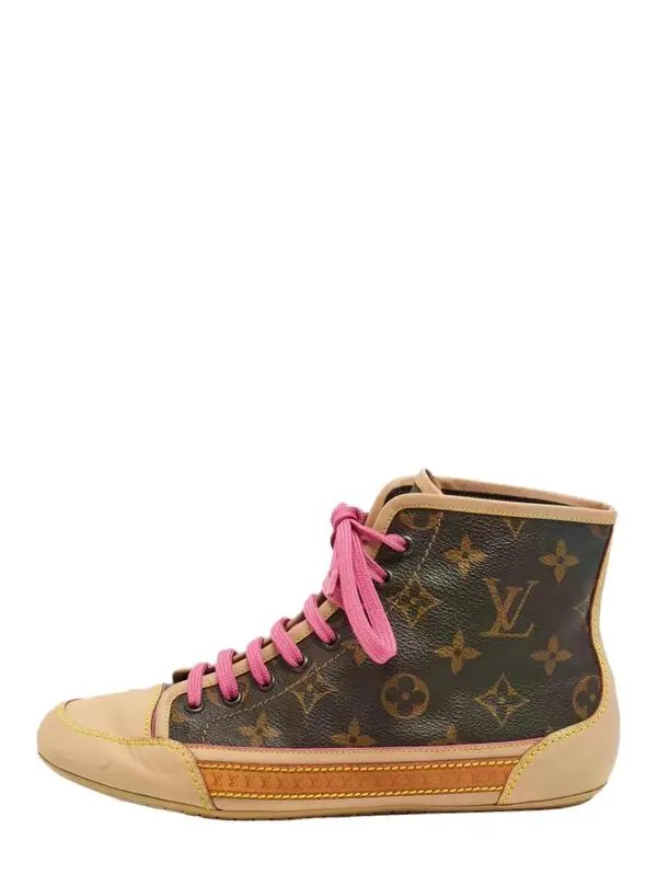 LOUIS VUITTON Monogram Canvas High-top Sneakers - Brown