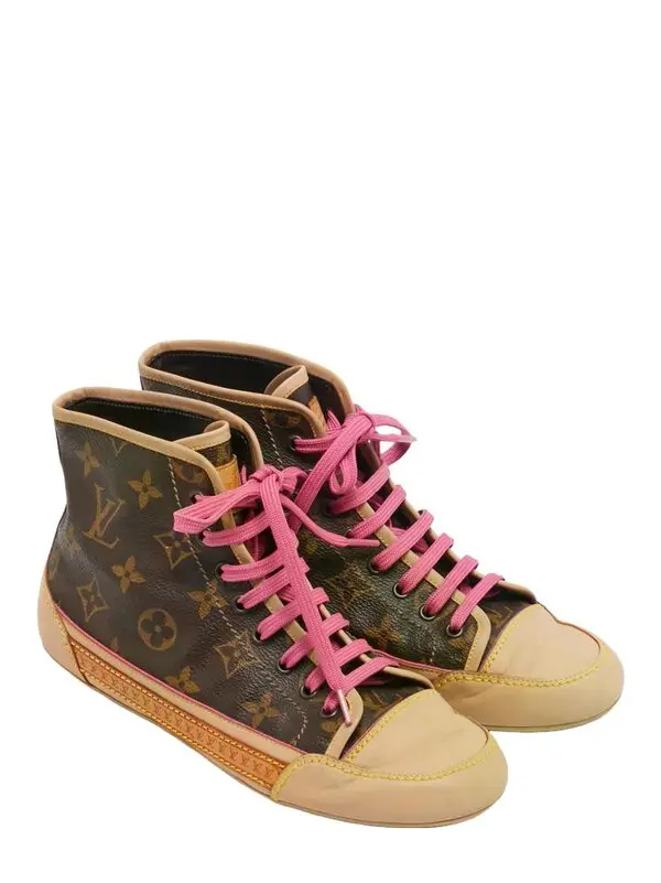 LOUIS VUITTON Monogram Canvas High-top Sneakers - Brown