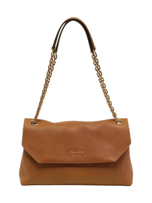 Prada Calf Leather Shoulder Bag - Brown