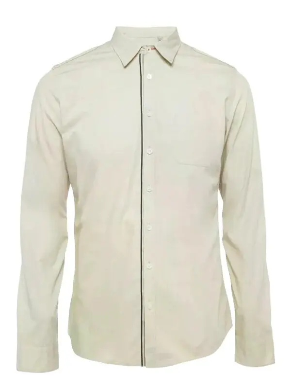 Burberry Piped-trim Chest-pocket Shirt - Grey