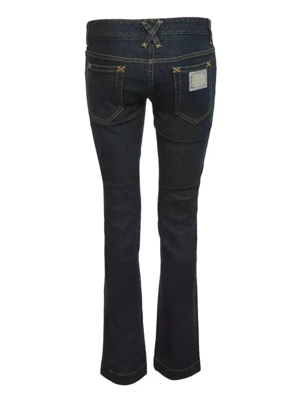 Dolce & Gabbana Logo Plaque Flared Jeans - Blue