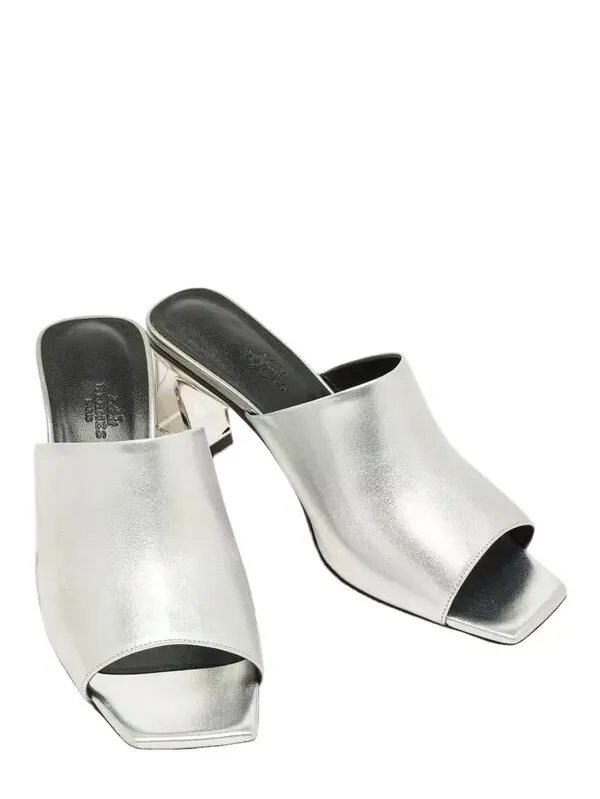 Hermès Kylie Leather Sandals - Silver